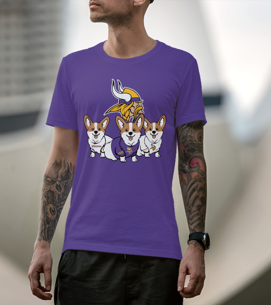 Minnesota Vikings Corgi Trio T-Shirt