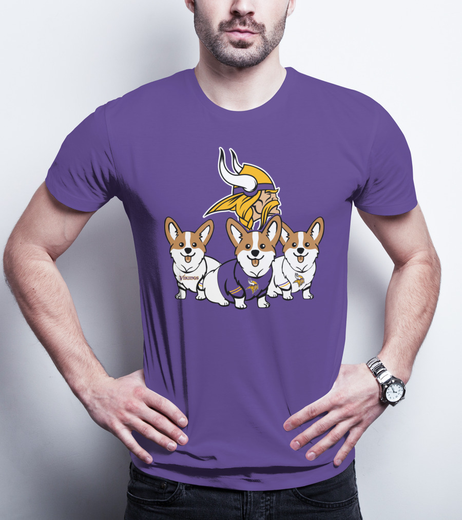 Minnesota Vikings Corgi Trio T-Shirt