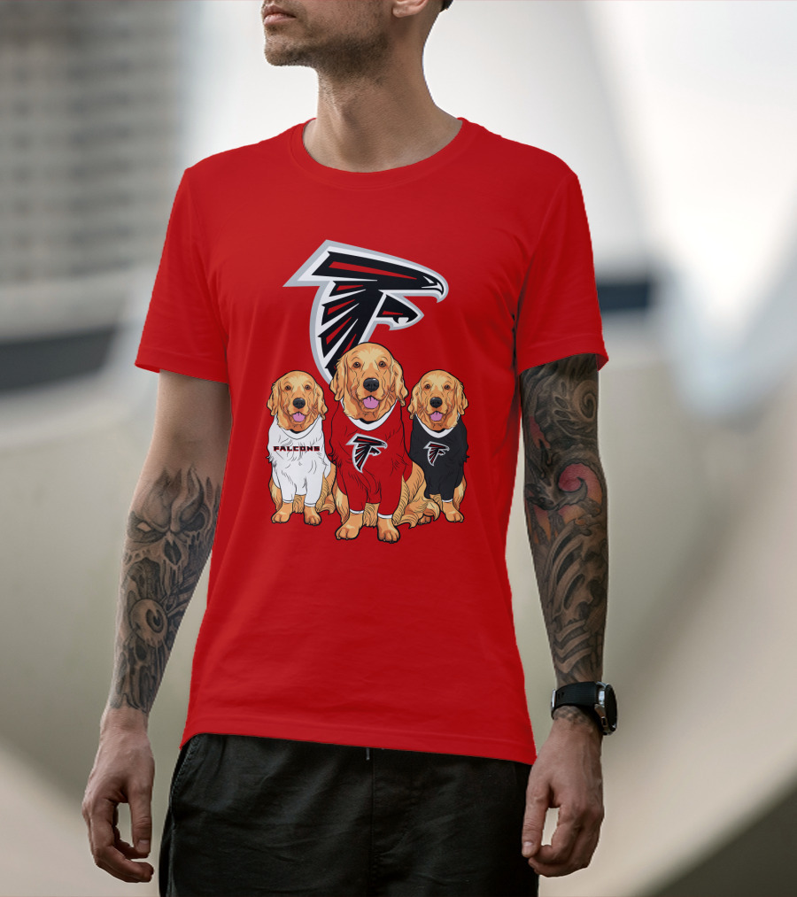 Atlanta Falcons Golden Retrievers Dogs T-Shirt