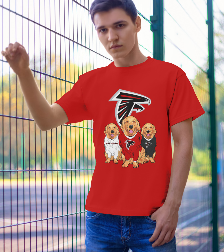 Atlanta Falcons Golden Retrievers Dogs T-Shirt