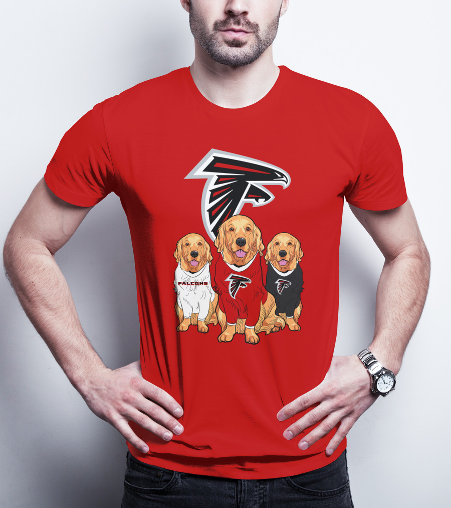 Atlanta Falcons Golden Retrievers Dogs T-Shirt