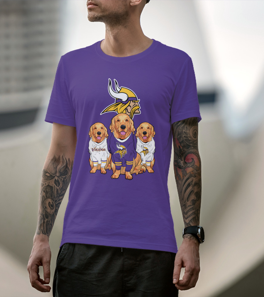 Minnesota Vikings Golden Retrievers T-Shirt