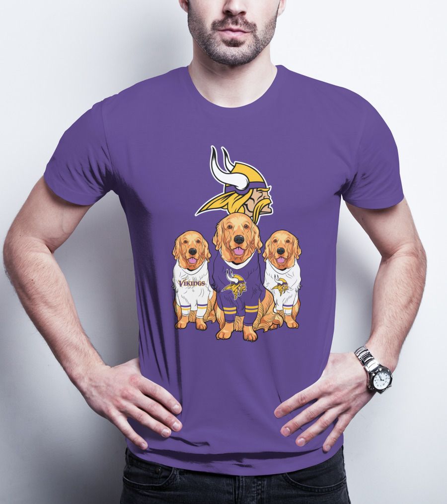 Minnesota Vikings Golden Retrievers T-Shirt