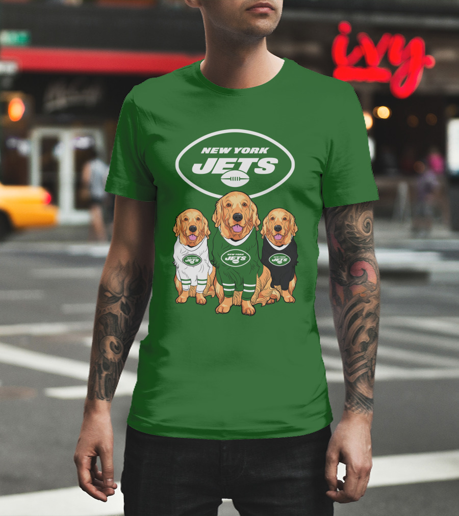 New York Jets Golden Retrievers T-Shirt