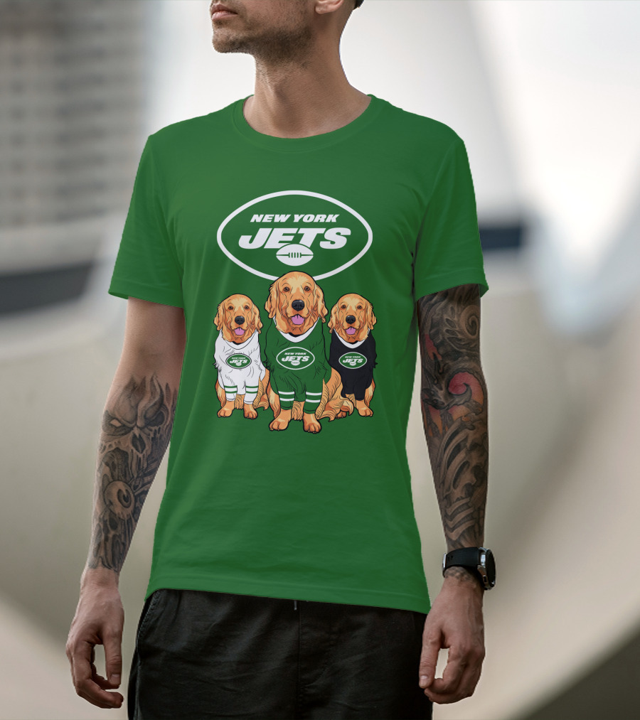 New York Jets Golden Retrievers T-Shirt