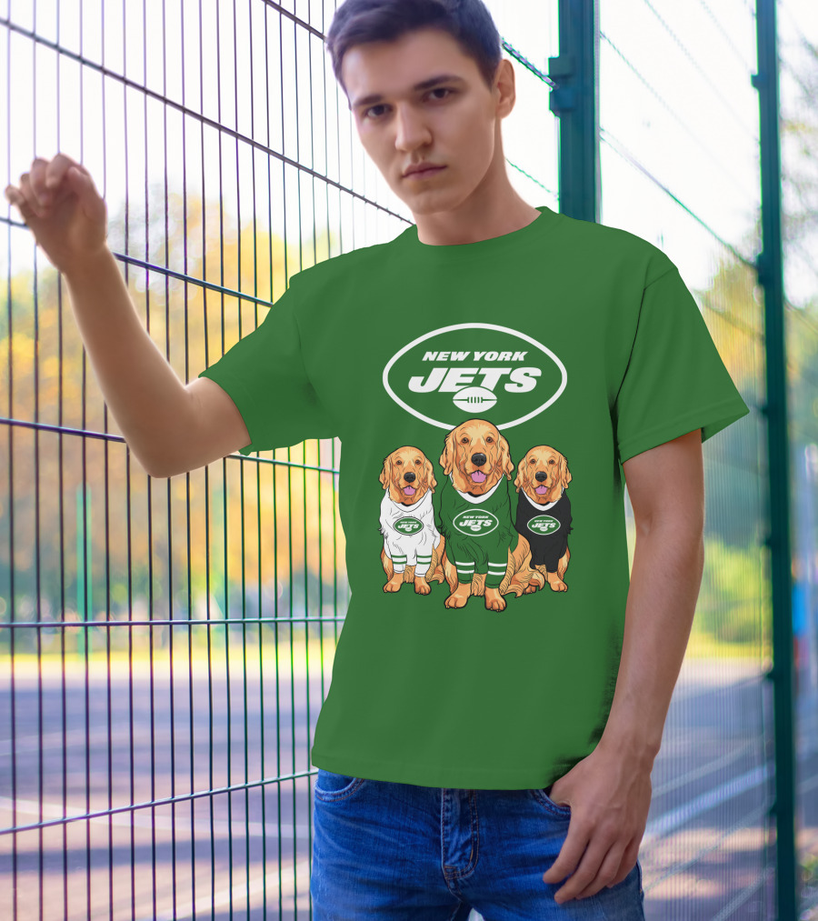 New York Jets Golden Retrievers T-Shirt