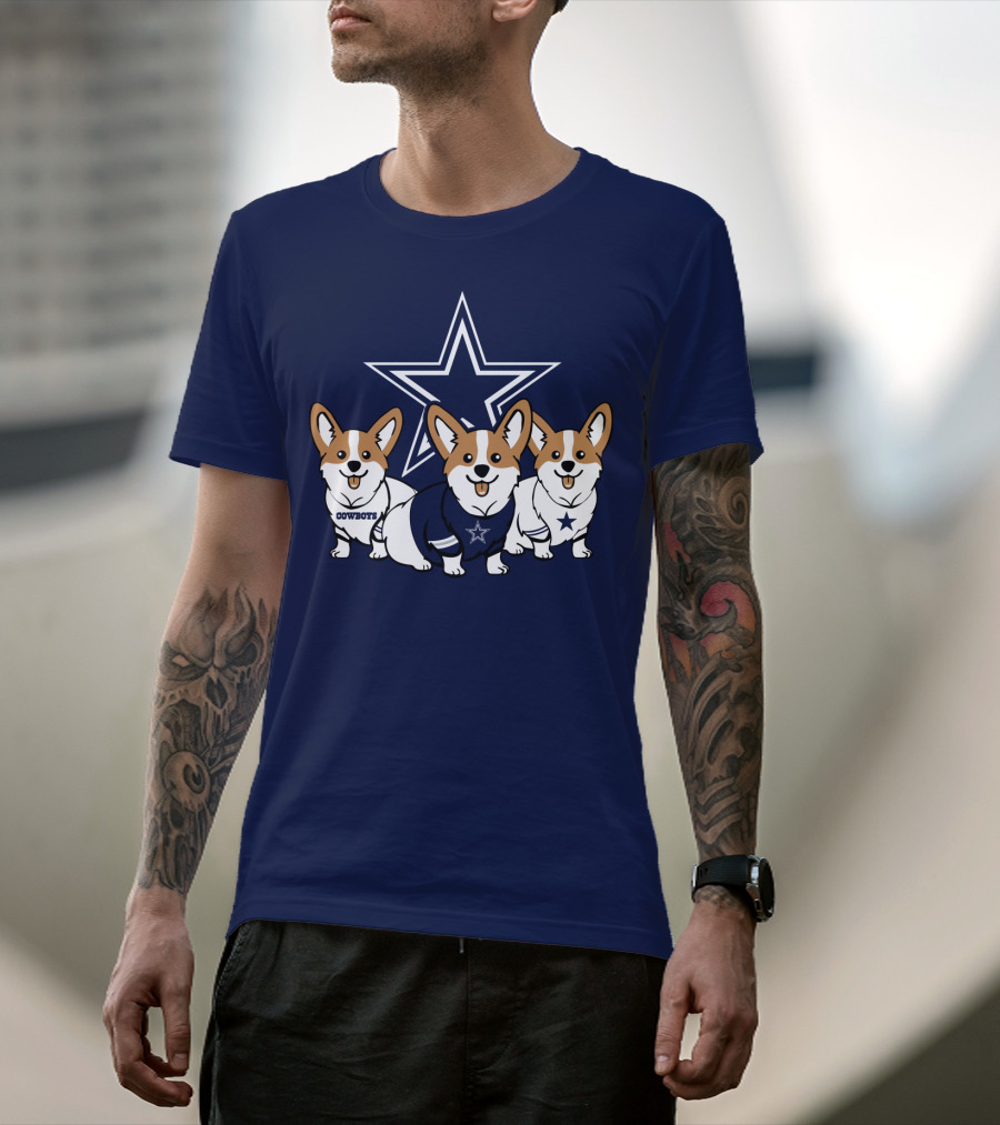 Dallas Cowboys Corgi Trio T-Shirt