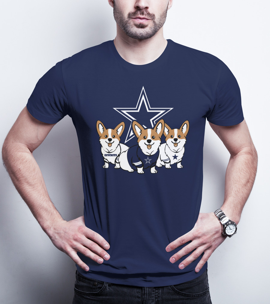 Dallas Cowboys Corgi Trio T-Shirt