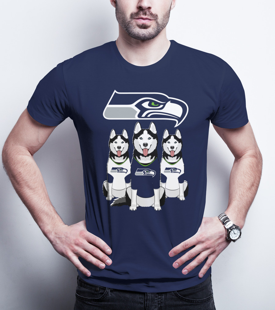Seattle Seahawks Husky Trio Fan T-Shirt