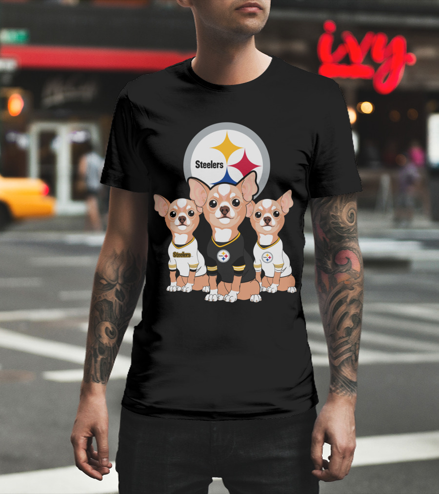 Steelers Chihuahua Trio T-Shirt