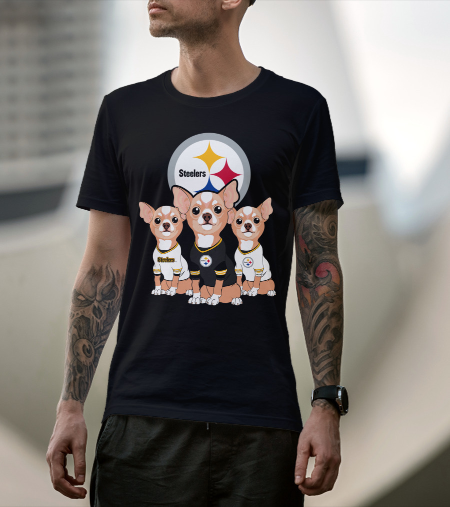 Steelers Chihuahua Trio T-Shirt