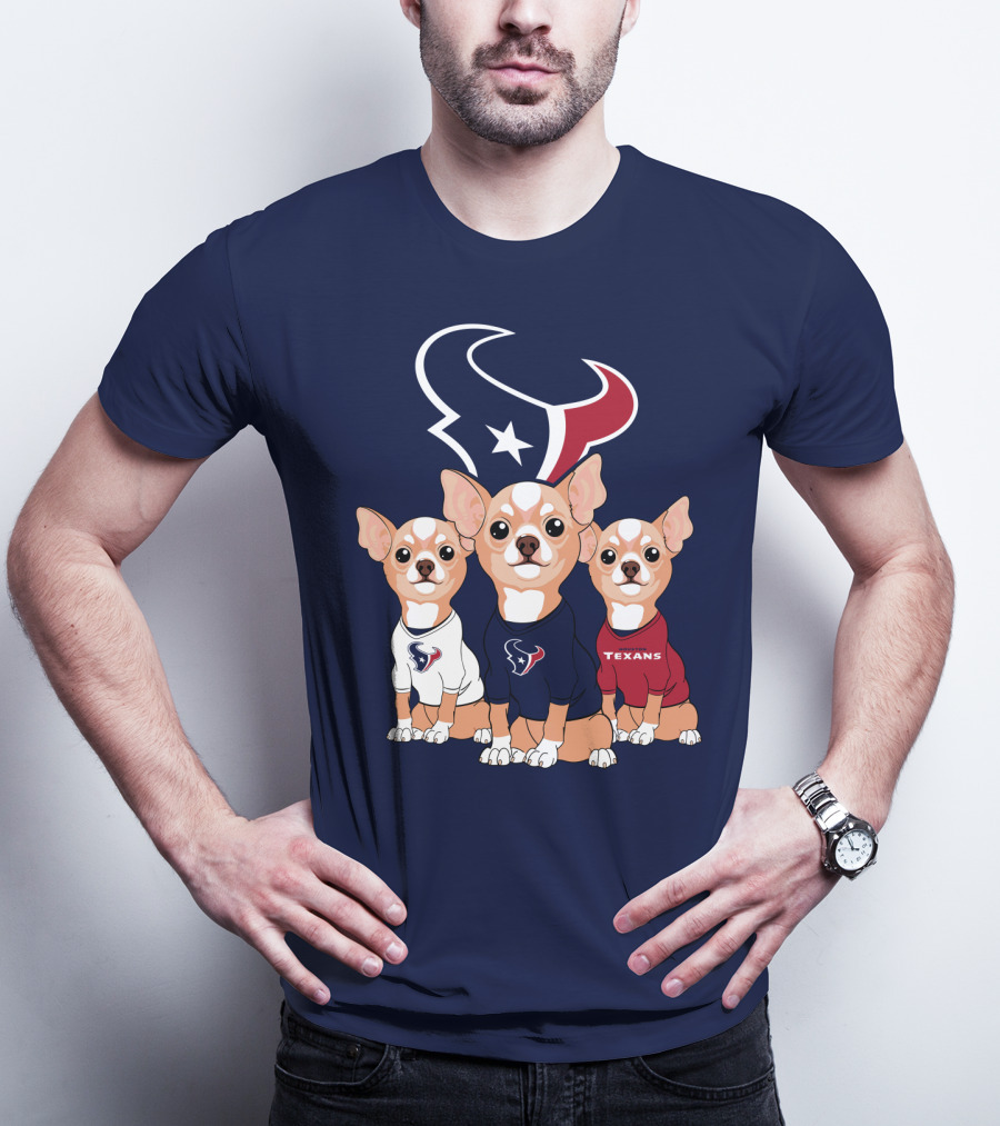 Houston Texans Chihuahua Trio Fan T-Shirt