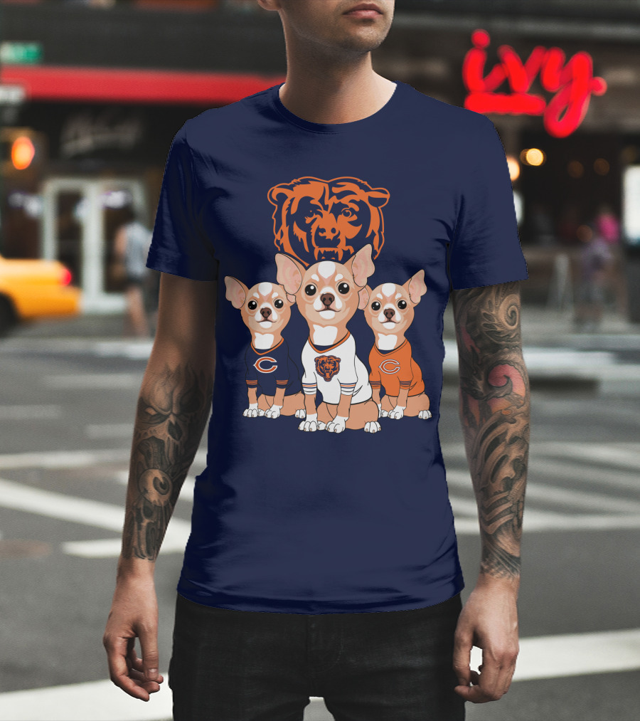 Chicago Bears Chihuahua Trio T-Shirt