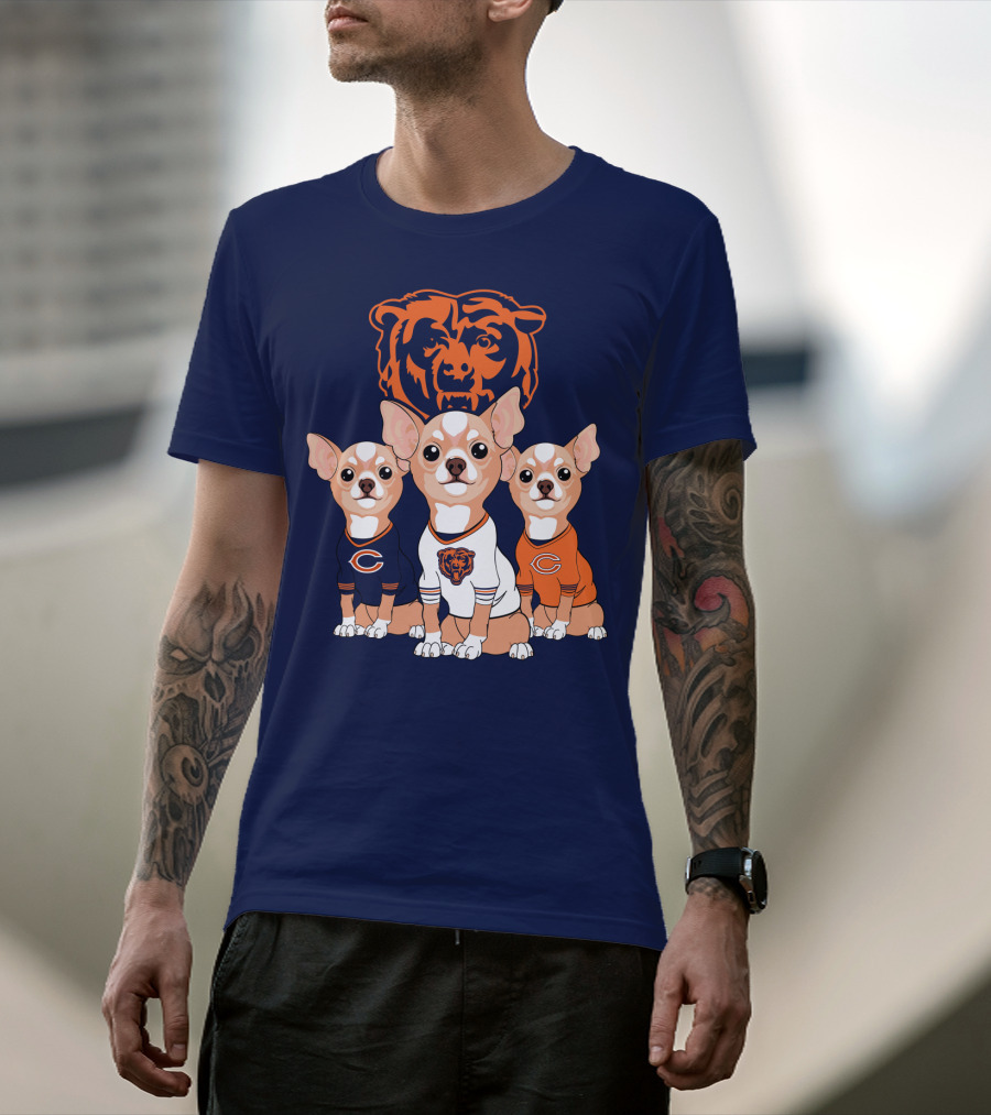 Chicago Bears Chihuahua Trio T-Shirt