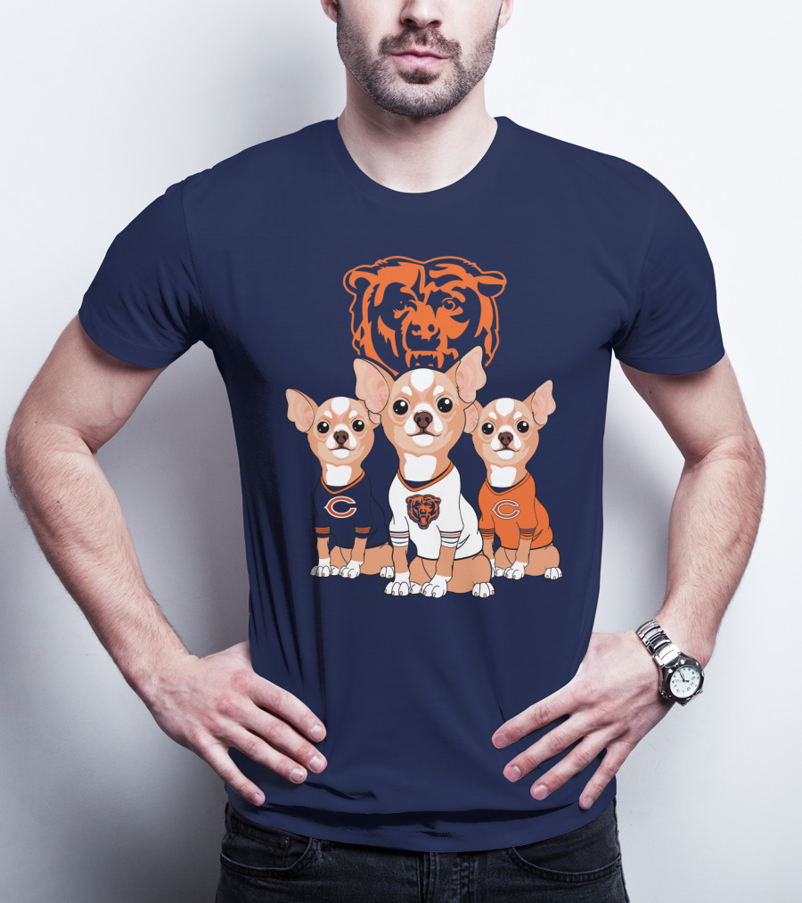 Chicago Bears Chihuahua Trio T-Shirt