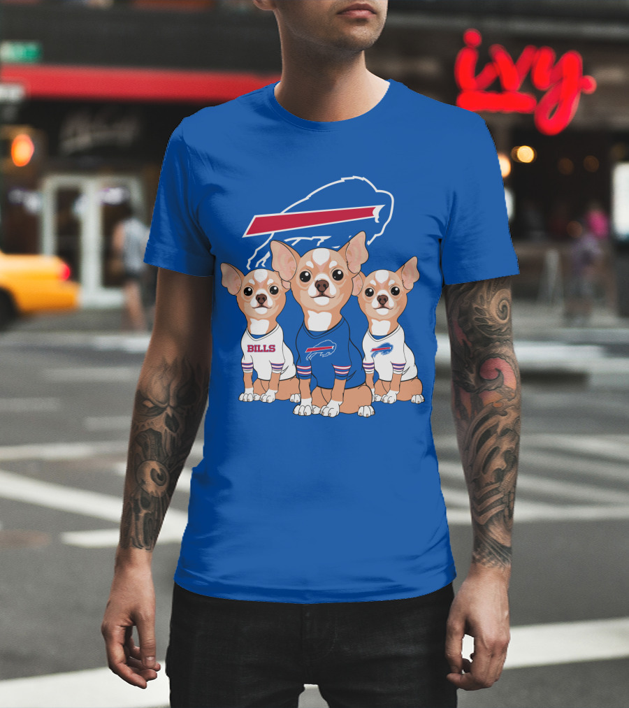 Buffalo Bills Chihuahua Trio T-Shirt