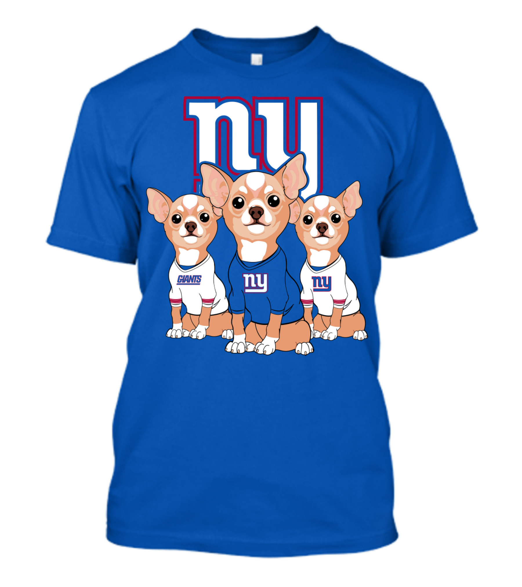 New York Giants Chihuahua Trio T-Shirt
