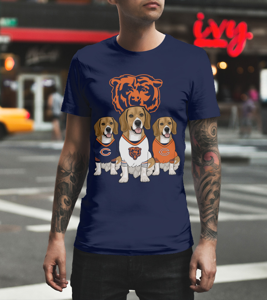 Chicago Bears Beagle Trio T-Shirt