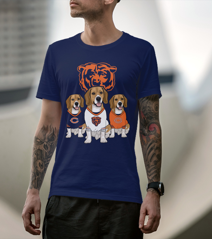 Chicago Bears Beagle Trio T-Shirt