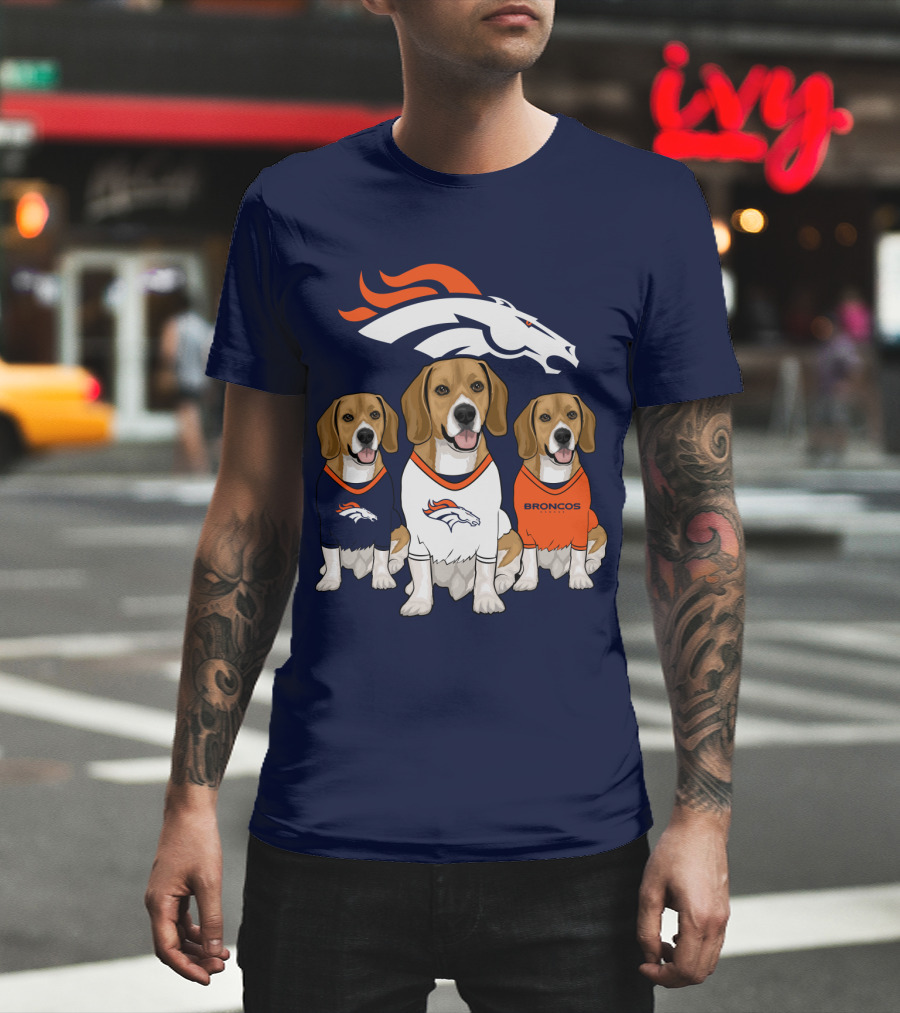 Denver Broncos Beagle Trio T-Shirt