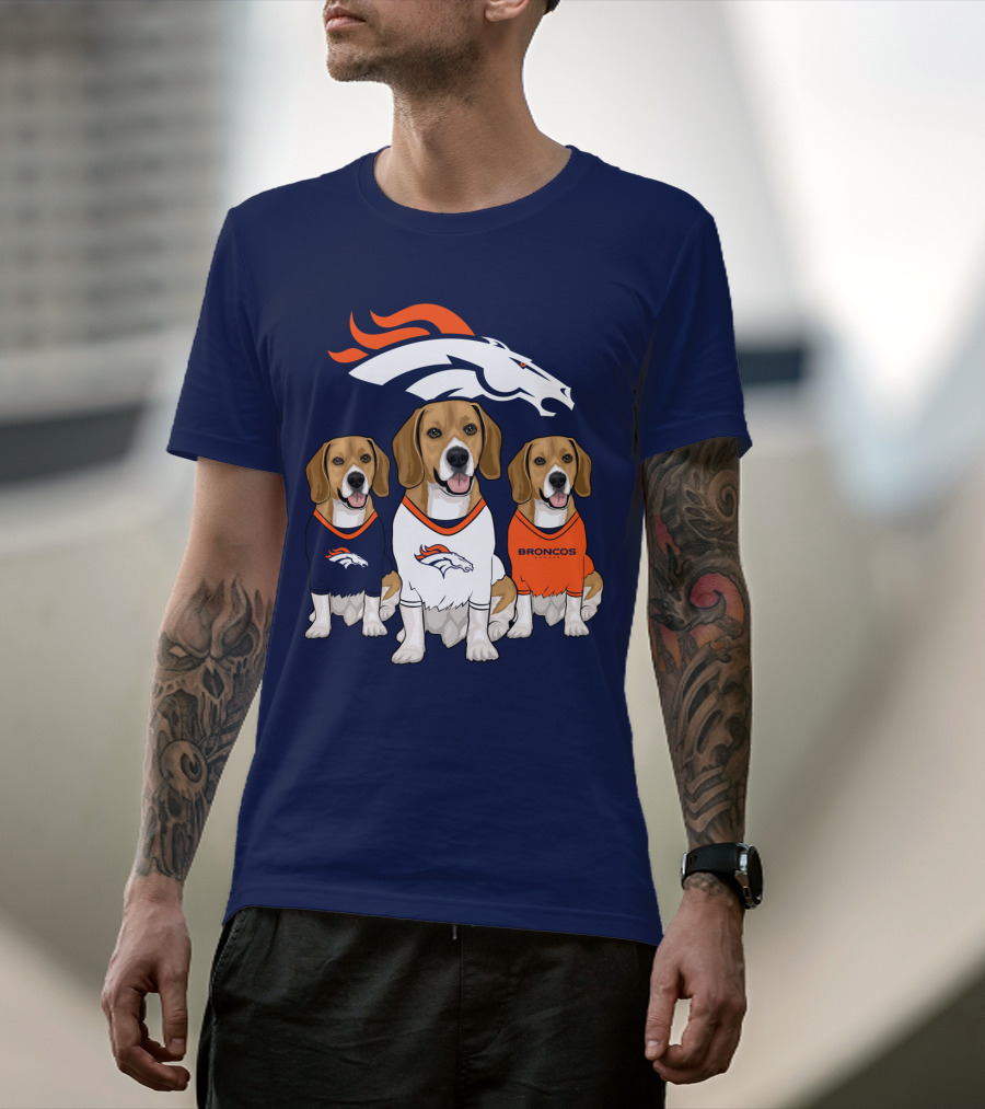 Denver Broncos Beagle Trio T-Shirt