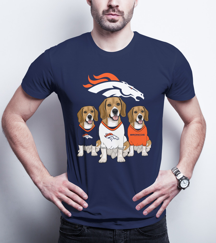 Denver Broncos Beagle Trio T-Shirt