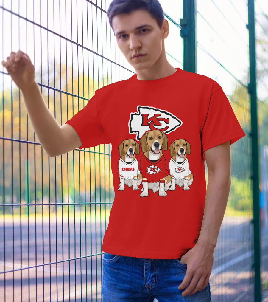 Kc Chiefs Beagle Trio Dogs T-Shirt