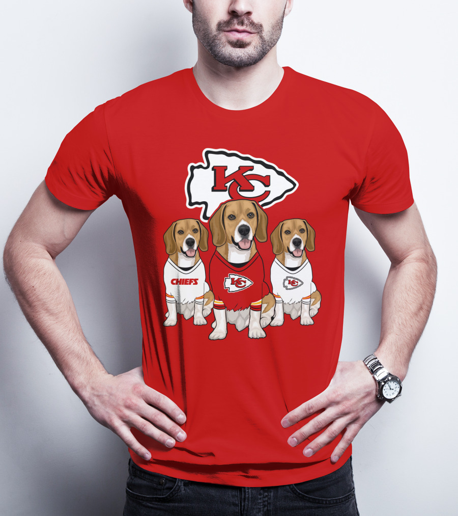 Kc Chiefs Beagle Trio Dogs T-Shirt