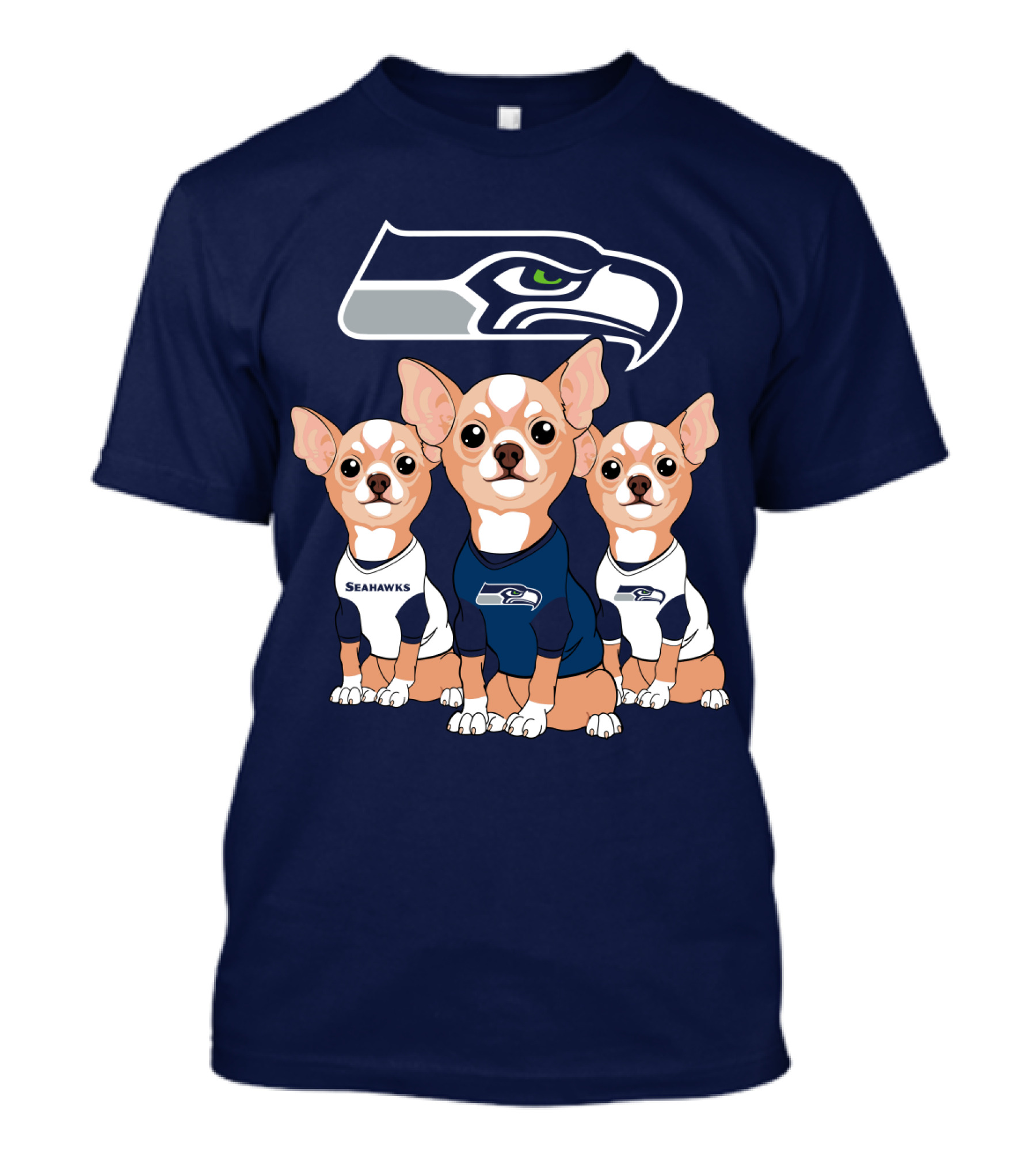 Seahawks Chihuahua Trio T-Shirt