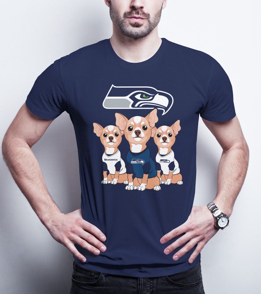 Seahawks Chihuahua Trio T-Shirt