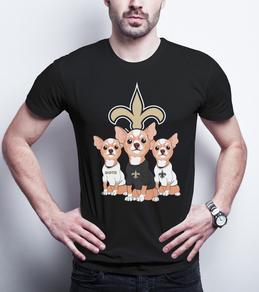  New Orleans Saints Chihuahua Trio T-Shirt