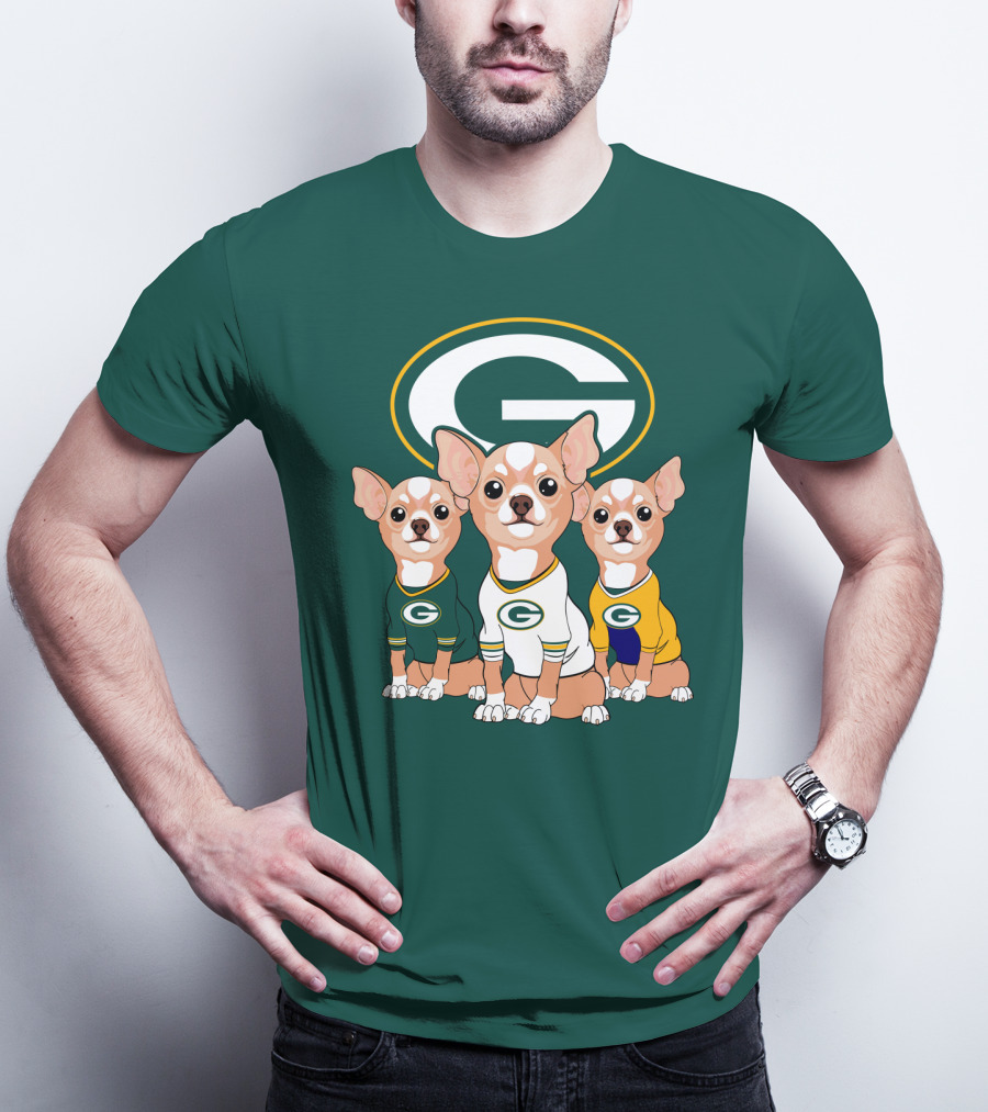 Green Bay Packers Chihuahua Trio T-Shirt