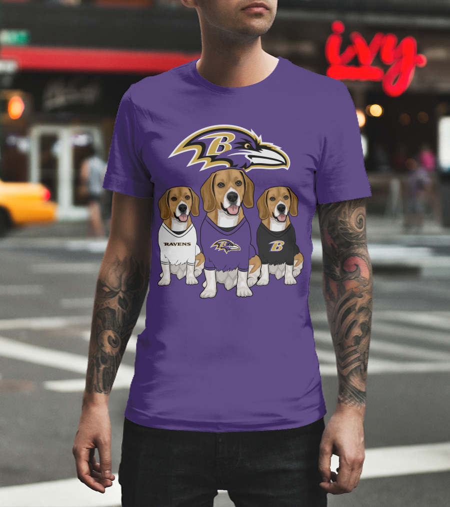 Baltimore Ravens Beagle Trio T-Shirt