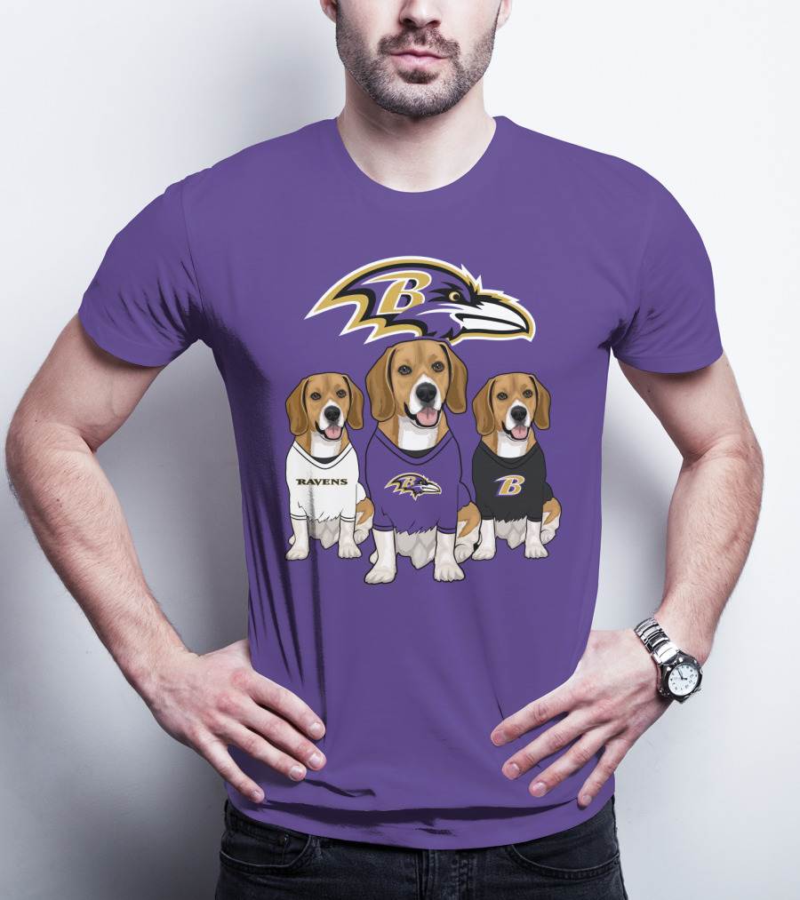 Baltimore Ravens Beagle Trio T-Shirt