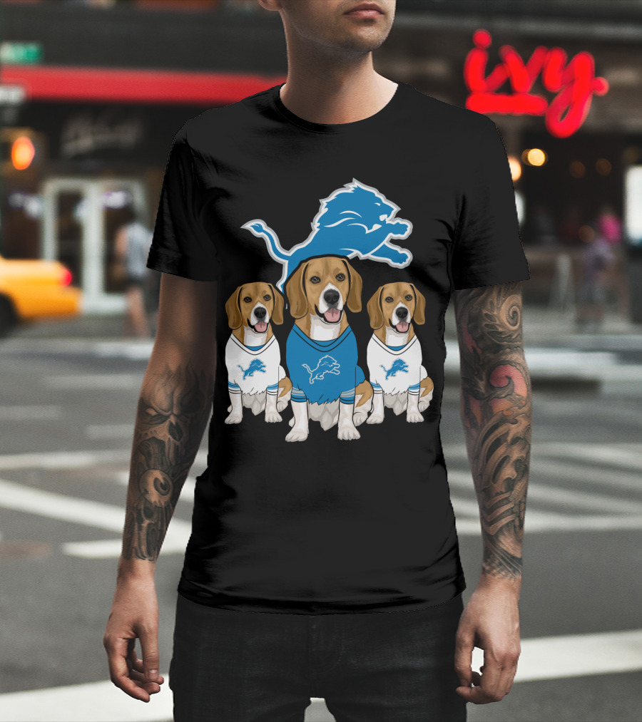 Detroit Lions Beagles T-Shirt