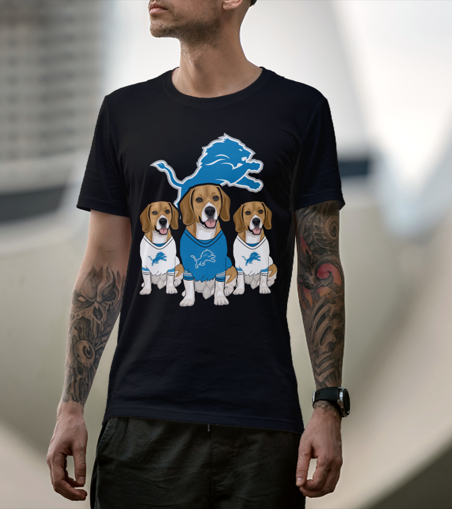 Detroit Lions Beagles T-Shirt