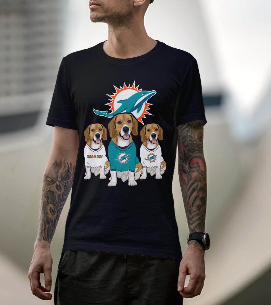 Miami Dolphins Beagle Trio T-Shirt