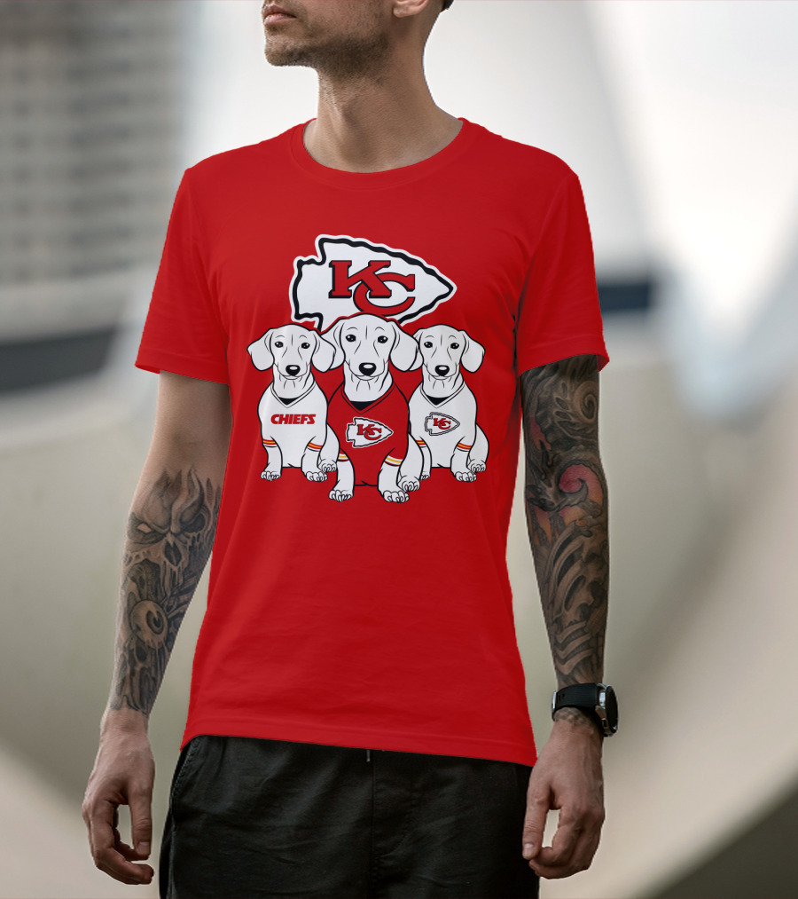 Kansas City Chiefs Dachshund Trio T-Shirt