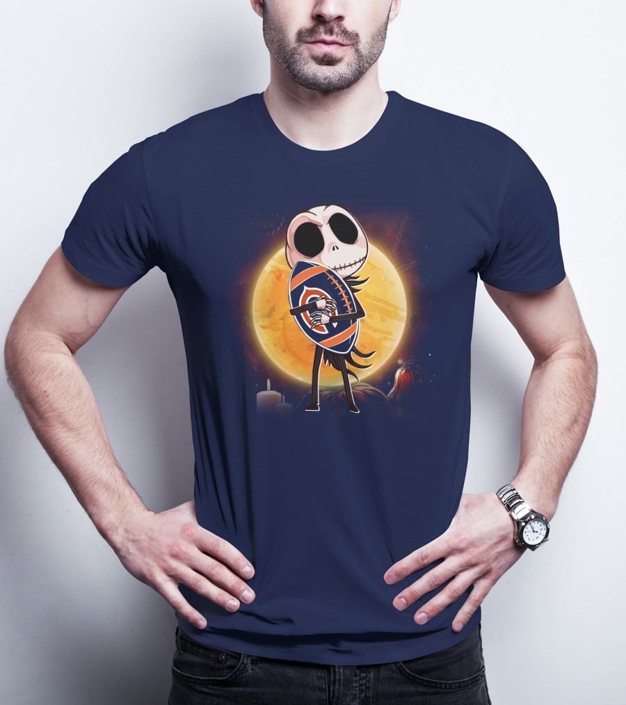 Jack Holding Bears Football In Moonlight T-Shirt