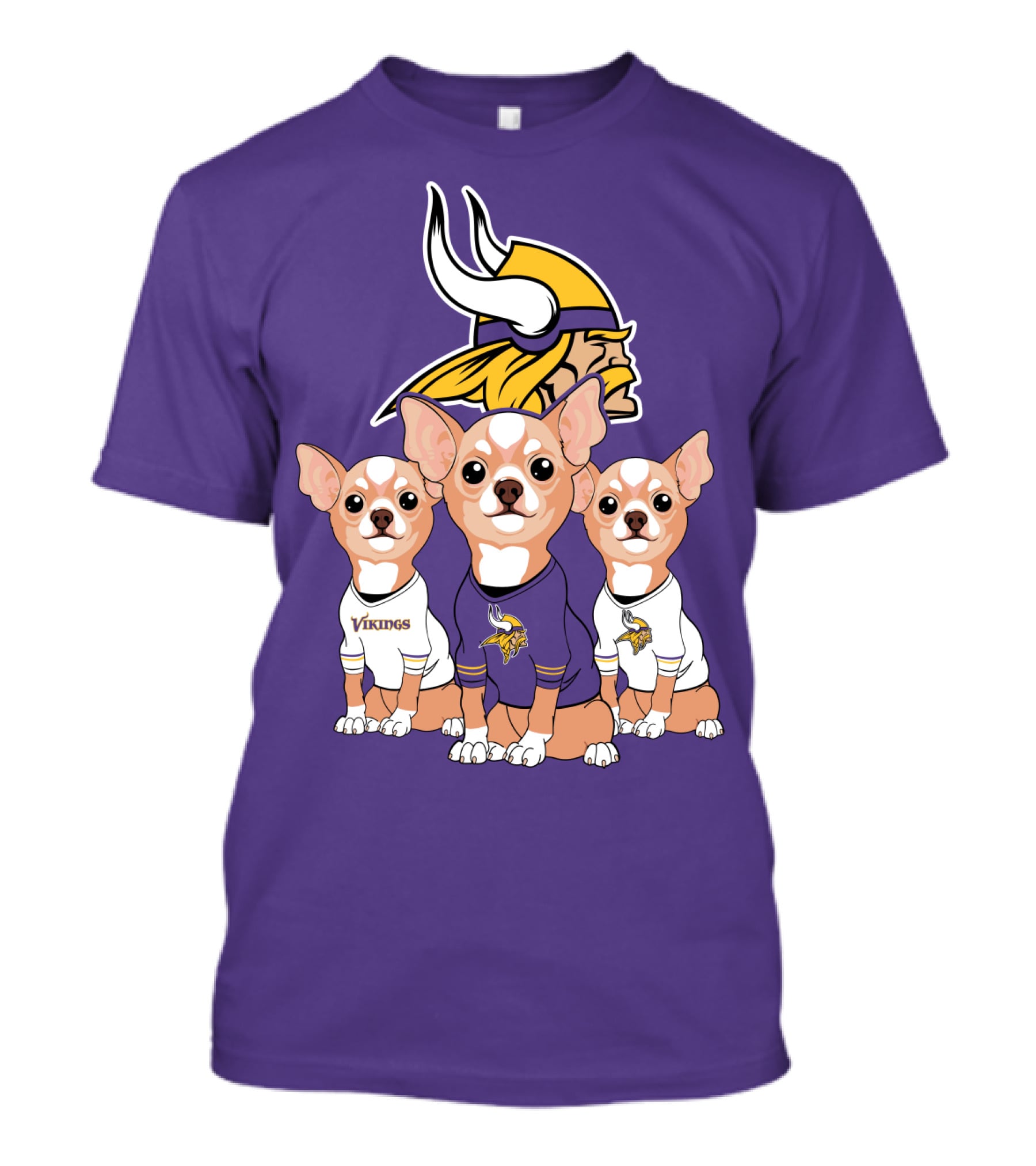 Minnesota Vikings Chihuahua Trio T-Shirt
