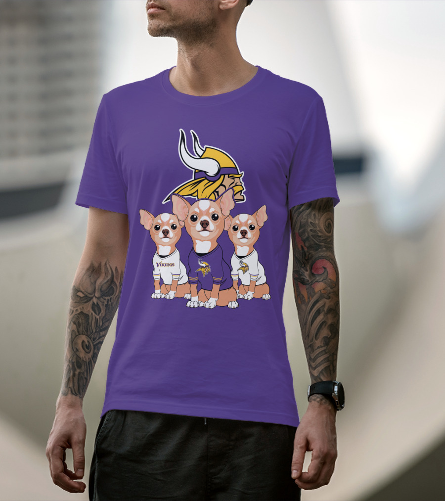 Minnesota Vikings Chihuahua Trio T-Shirt