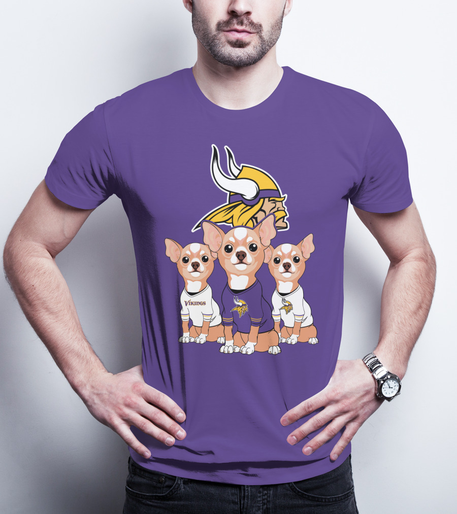 Minnesota Vikings Chihuahua Trio T-Shirt