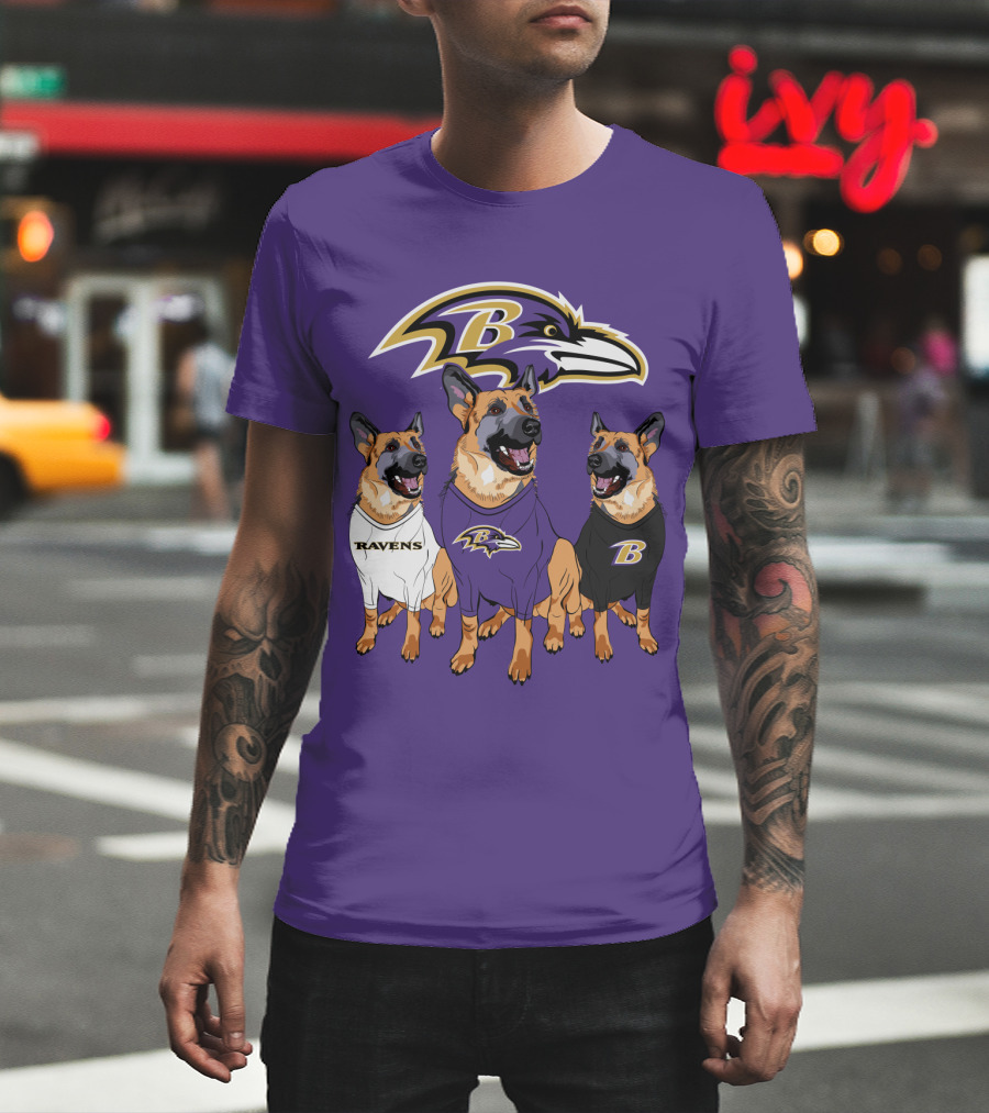 Ravens German Shepherd Trio T-Shirt
