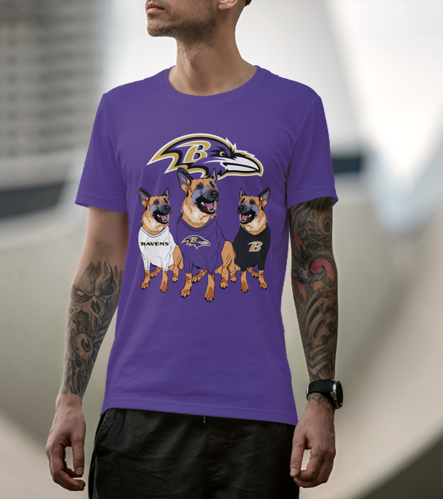Ravens German Shepherd Trio T-Shirt