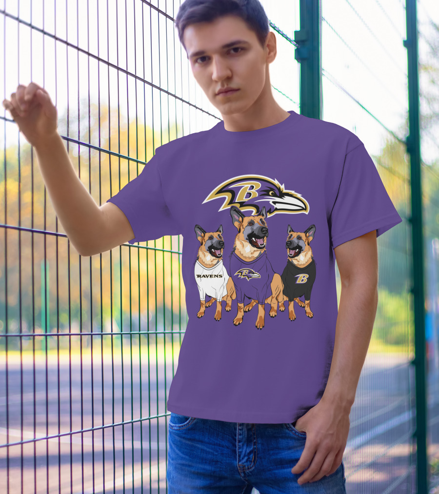 Ravens German Shepherd Trio T-Shirt
