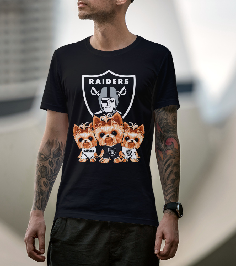 Yorkshire Terrier Dogs Las Vegas Raiders NFL Football Fa T-Shirt
