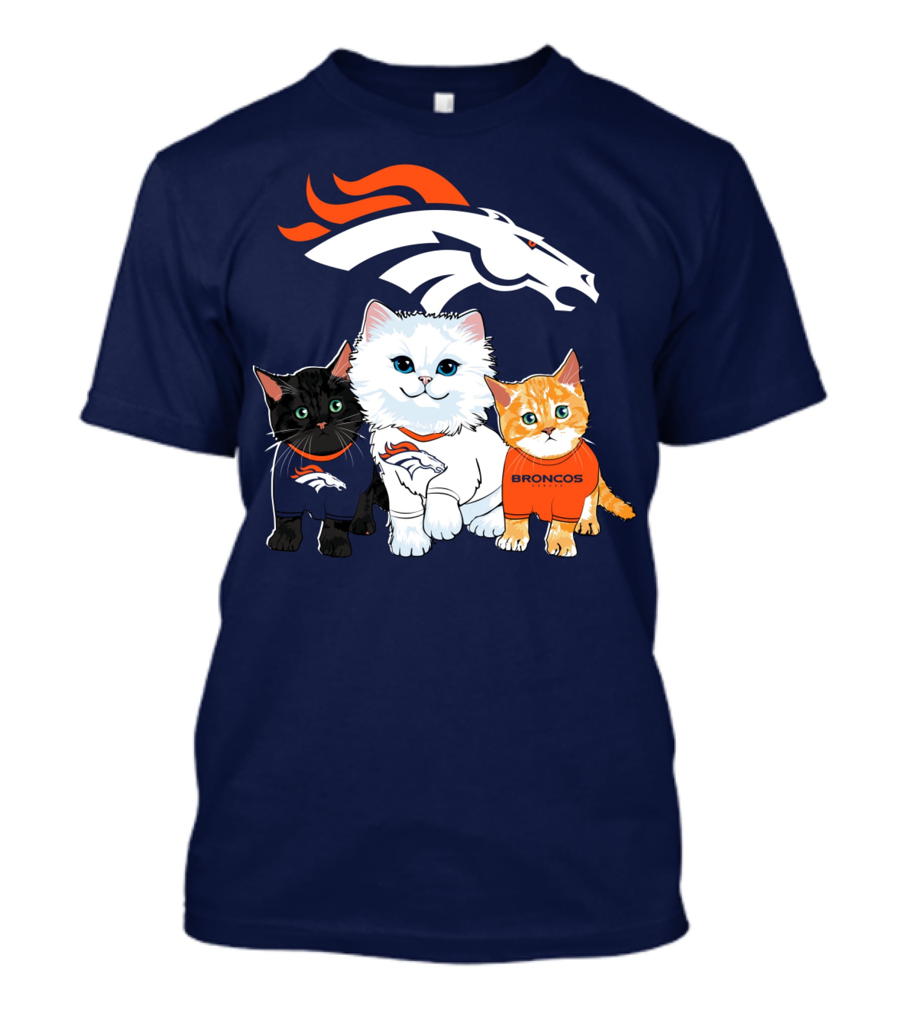 Denver Broncos Cat Trio T-Shirt