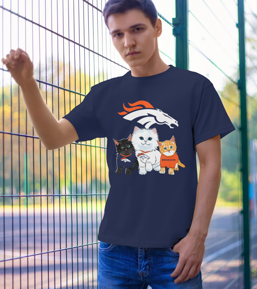 Denver Broncos Cat Trio T-Shirt