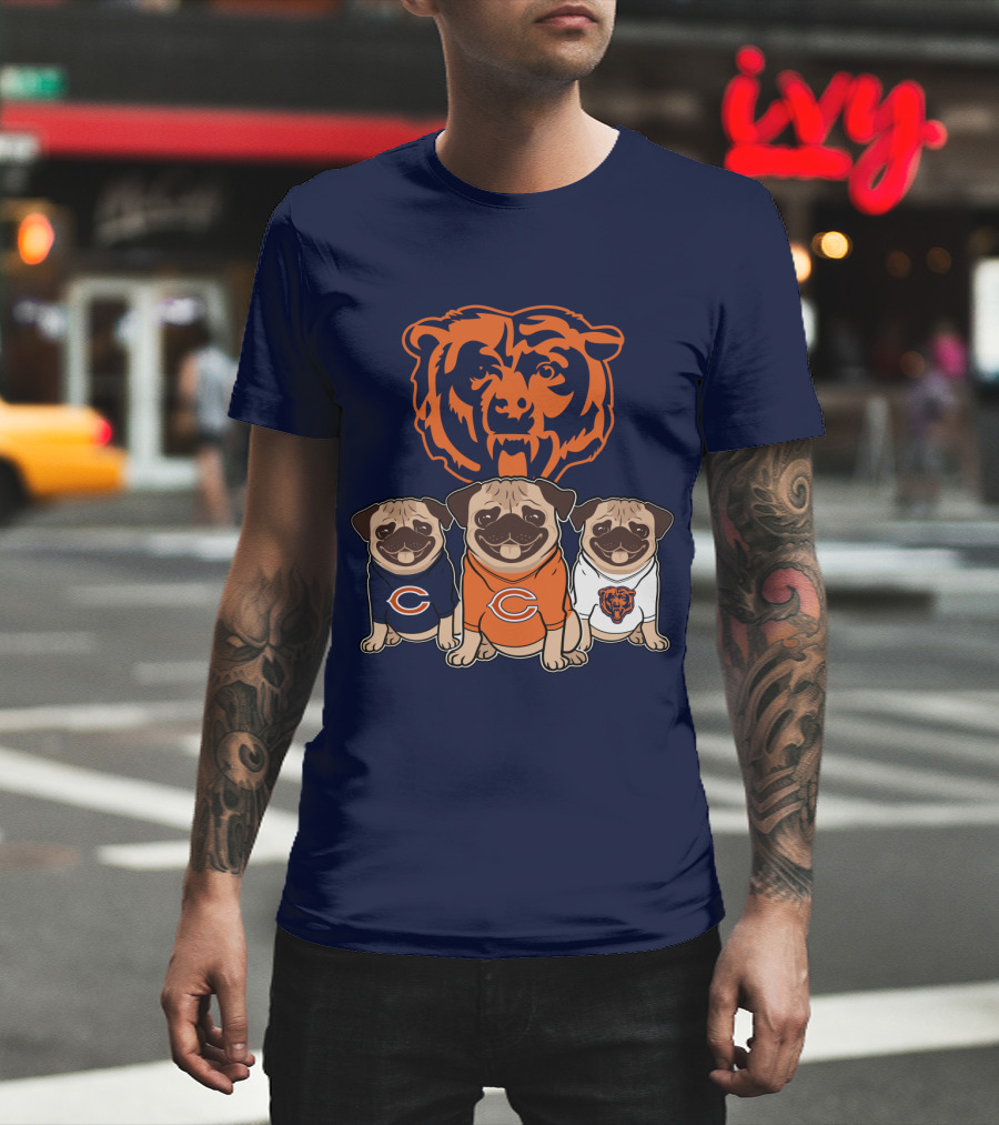 Chicago Bears Pugs T-Shirt