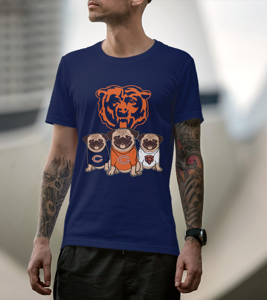 Chicago Bears Pugs T-Shirt
